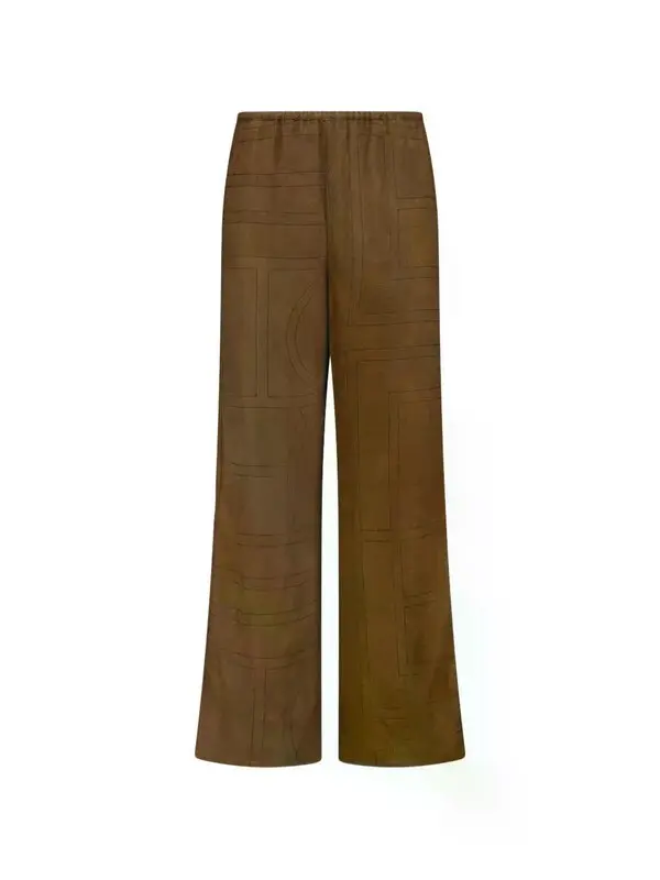 TOTEME Monogram Flannel Trousers - Brown