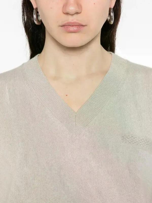Peserico V-neck Top With Embroidered Detail