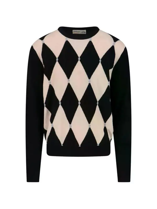 BALLANTYNE Argyle Knit Sweater - Black