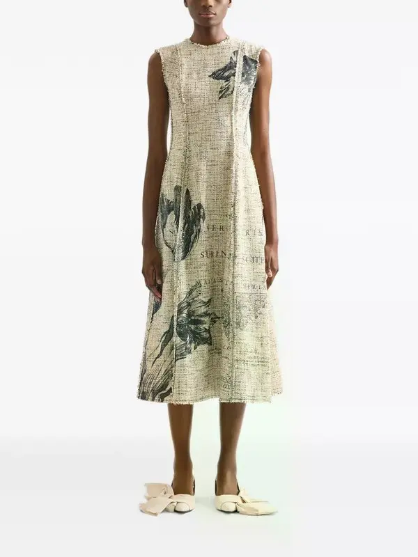 Erdem Floral-print Sleeveless Midi Dress