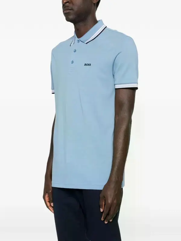 BOSS Tipped Polo Shirt - Blue
