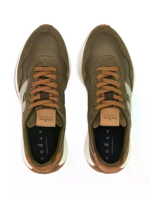 Hogan H601 Appliqué-detail Panelled Sneakers - Green