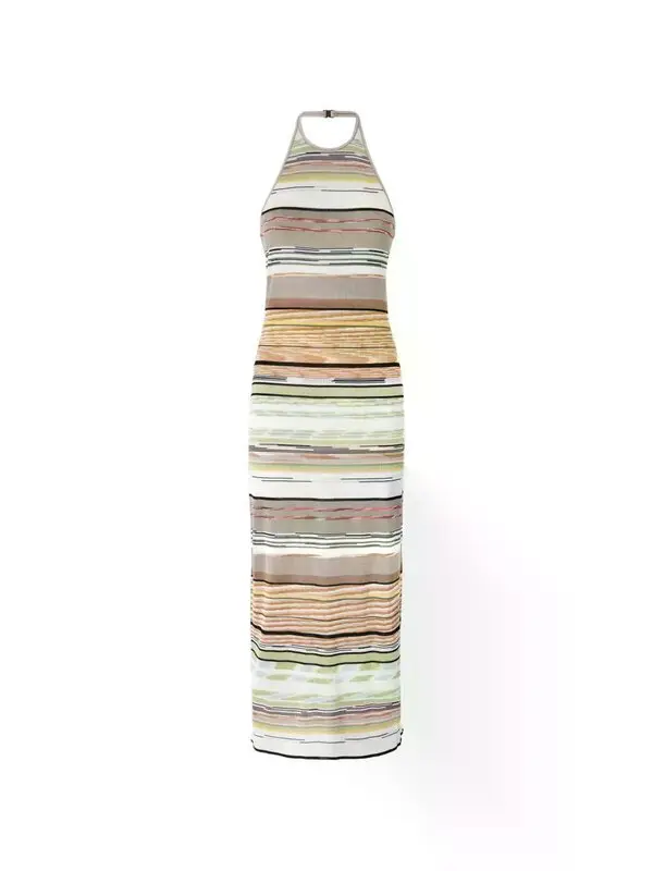 Missoni Striped Halterneck Dress - Neutrals