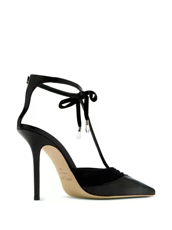 JIMMY CHOO Afia Mesh Strap 100 Pumps - Black