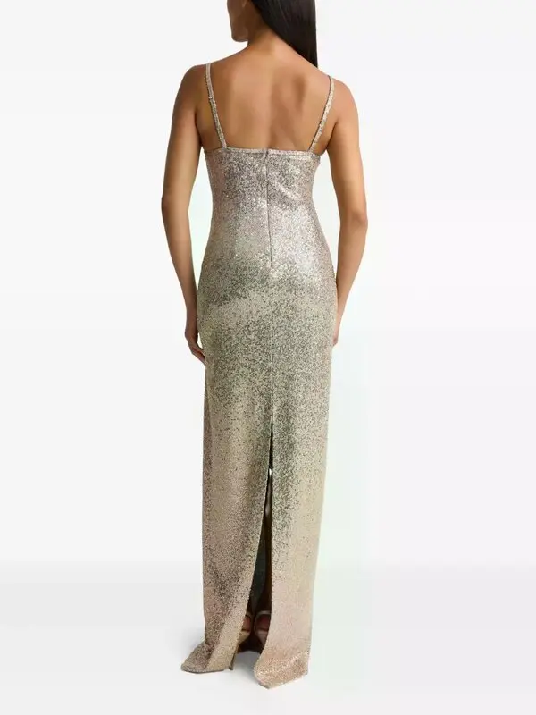 St. John Sequin Embellished Maxi Dress - Neutrals