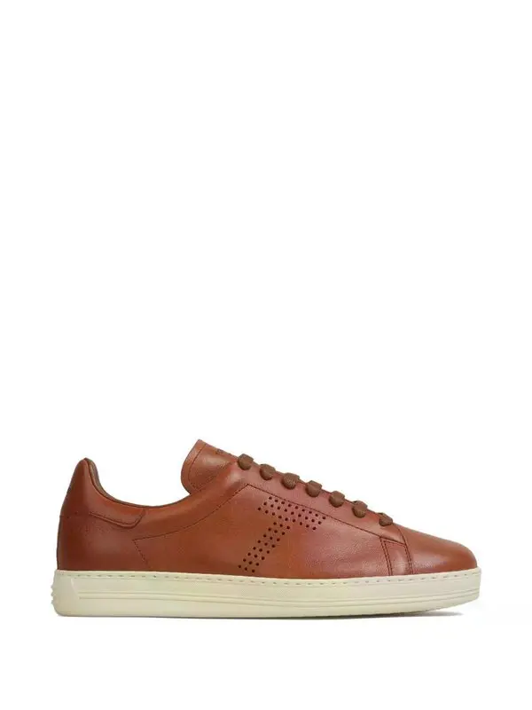 TOM FORD Perforated Logo Sneakers - Brown