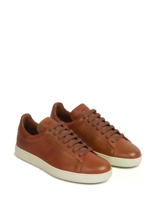 TOM FORD Perforated Logo Sneakers - Brown