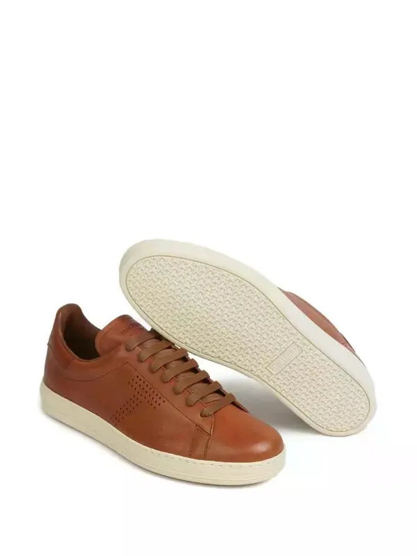 TOM FORD Perforated Logo Sneakers - Brown