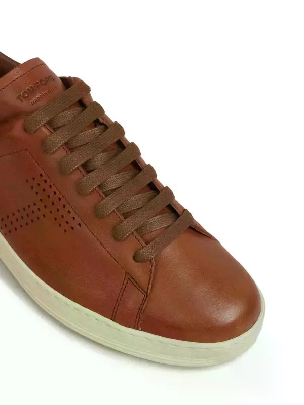 TOM FORD Perforated Logo Sneakers - Brown