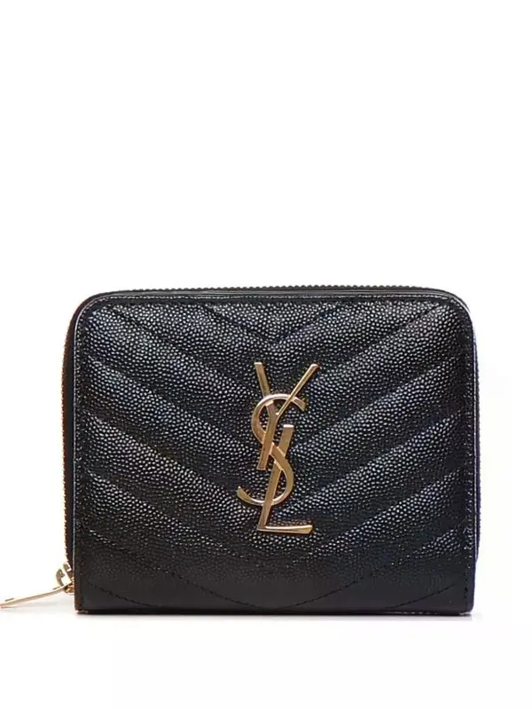 Saint Laurent Chevron Logo Wallet - Black
