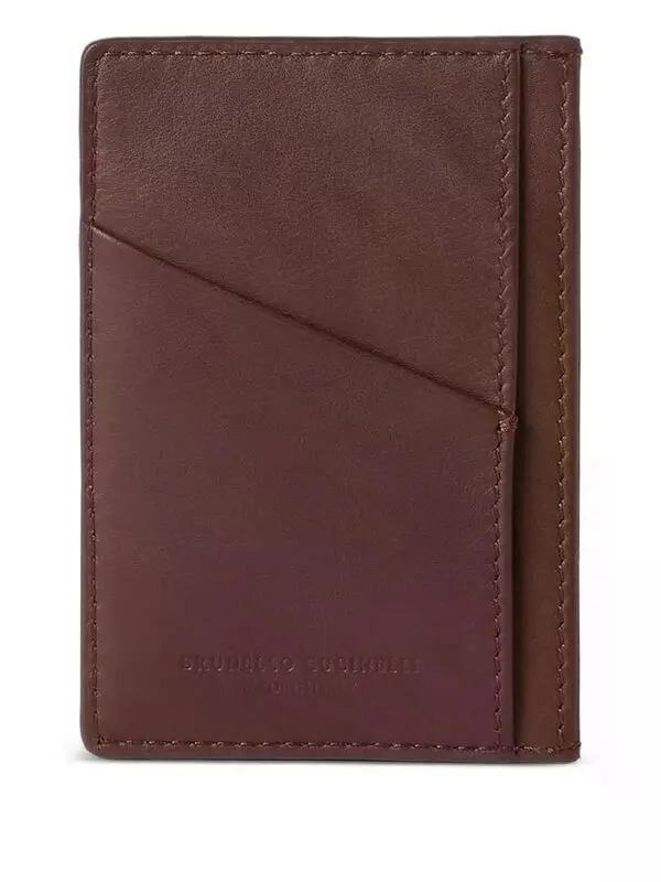 Brunello Cucinelli Leather Card Holder - Brown