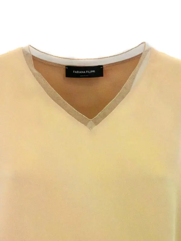 Fabiana Filippi V-neck Tulle Top