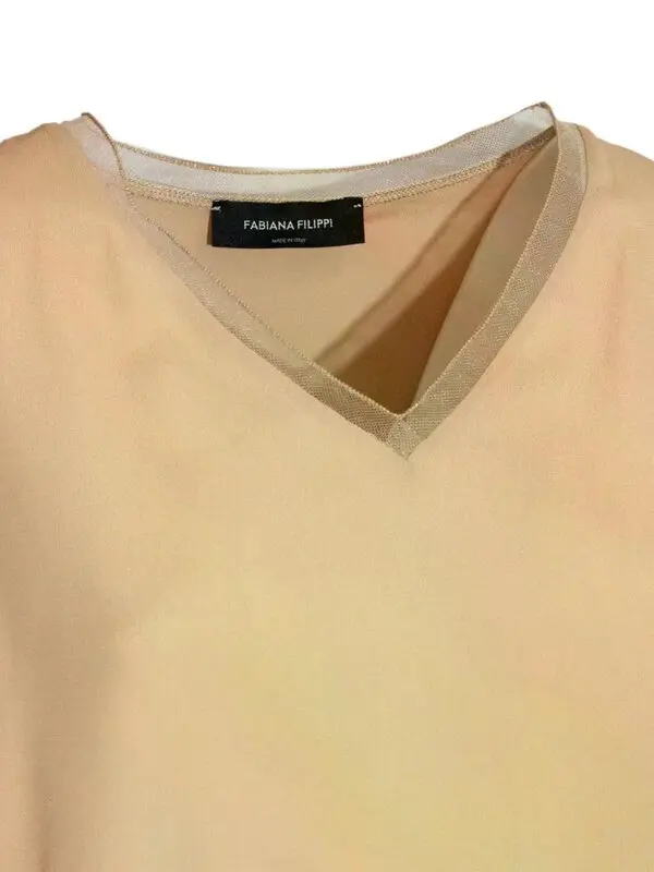 Fabiana Filippi V-neck Tulle Top