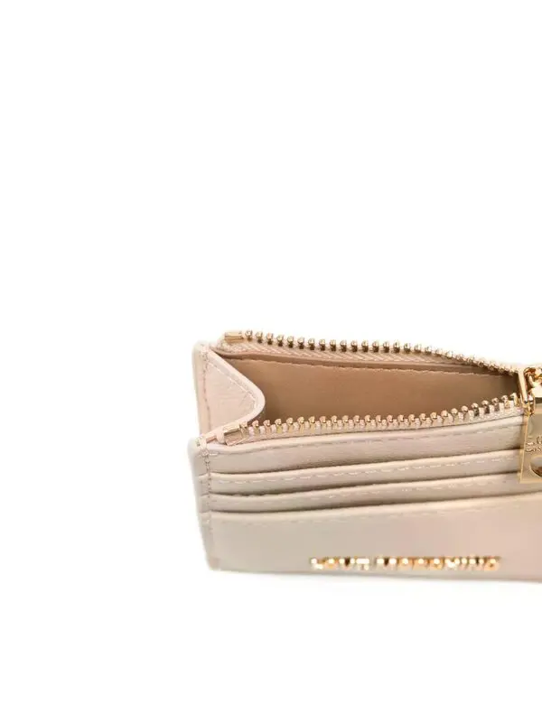 Moschino Heart Zip Card Holder - Neutrals