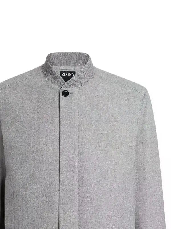 Zegna Oasi Buttoned Cashmere Bomber Jacket - Grey
