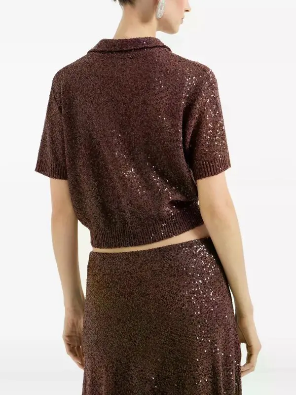 Brunello Cucinelli Sequin Embellished Polo Shirt