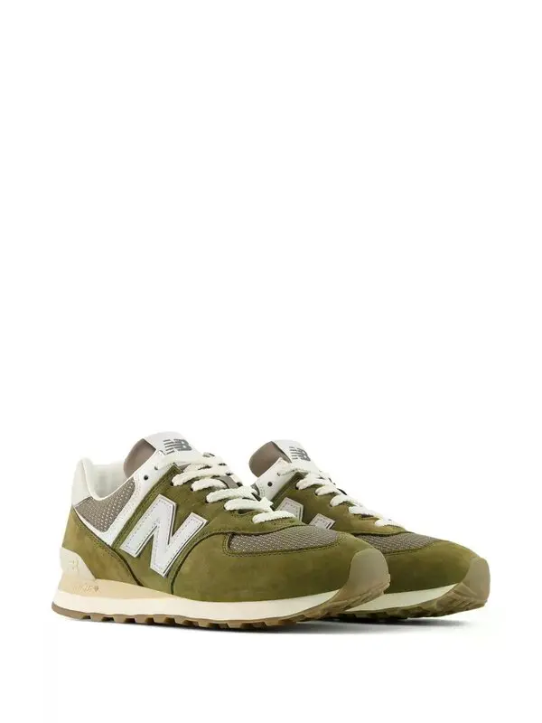 NEW BALANCE Suede Logo Sneakers - Green