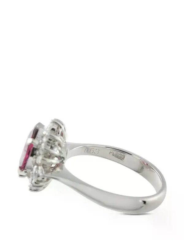 LB EXCLUSIVE Ruby And Diamond Platinum Ring