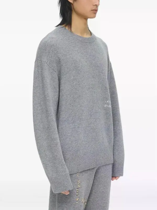 DOMREBEL Embroidered Crew-neck Wool-blend Sweater