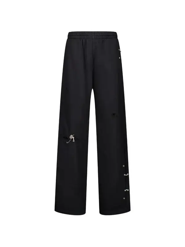 We11Done Piercing-detail Track Pants - Black