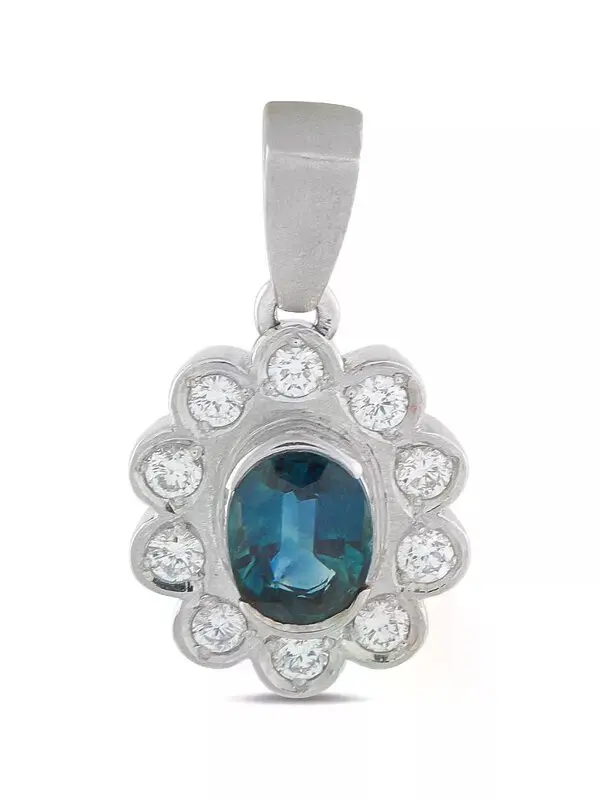 LB EXCLUSIVE Diamond And Sapphire Flower Pendant - Silver