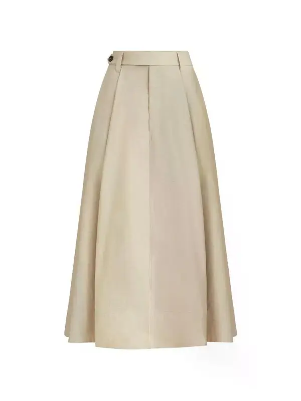 Brunello Cucinelli Sartorial Skirt With Monili Embellishment - Neutrals