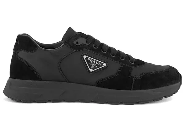 Prada Prax 2.0 Renylon And Suede Sneakers - Black