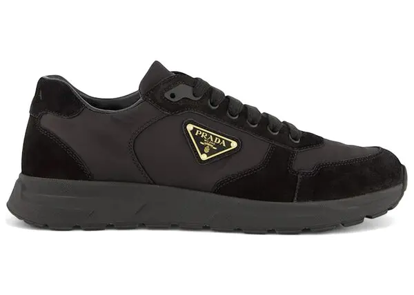 Prada Prax 2.0 Renylon And Suede Sneakers - Black