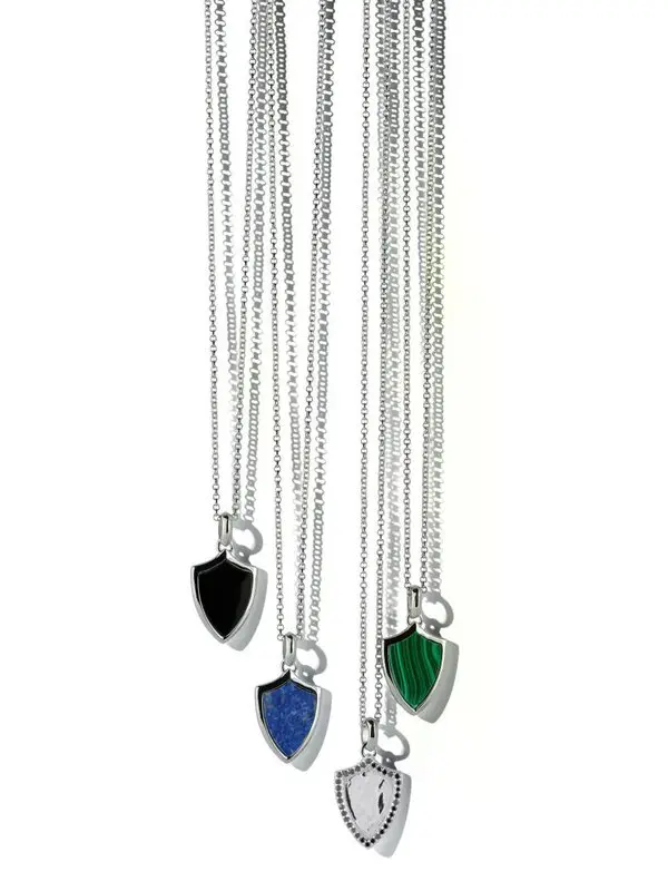 Mateo Black Diamond Shield Pendant Necklace
