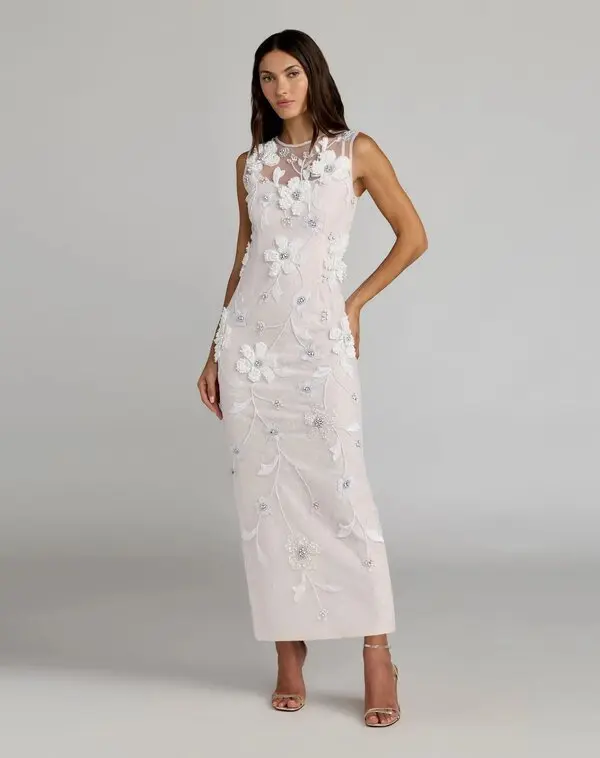 Mac Duggal Embellished Lace Column Gown