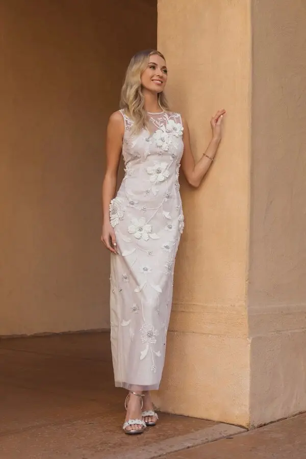 Mac Duggal Embellished Lace Column Gown