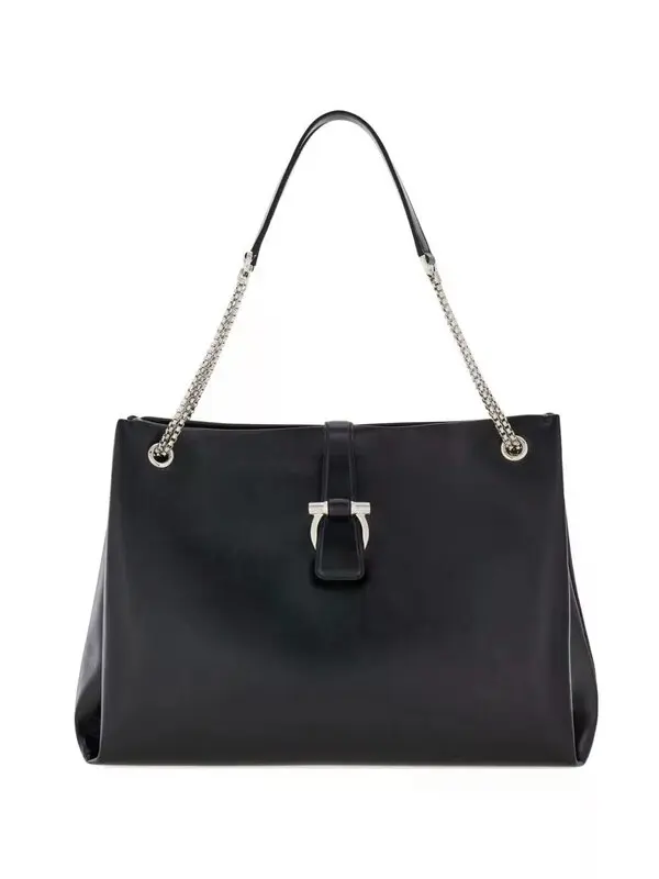 FERRAGAMO Hardware Chain Tote Bag - Black