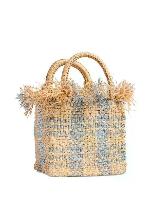 Pamela Munson Mini Check Mate Woven Tote - Neutrals