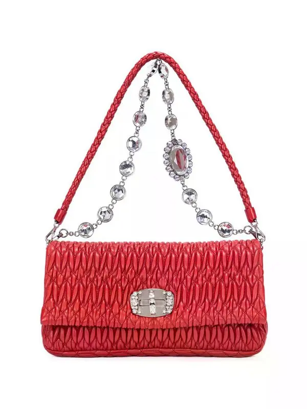Miu Miu Matelassé-effect Leather Shoulder Bag