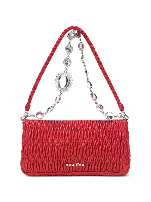 Miu Miu Matelassé-effect Leather Shoulder Bag