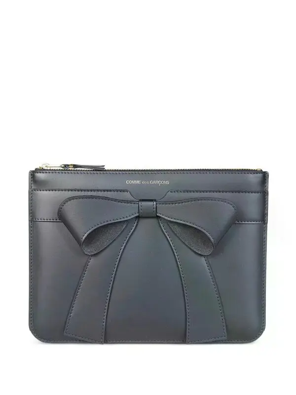 Comme Des Garçons Bow-detail Big Wallet - Black