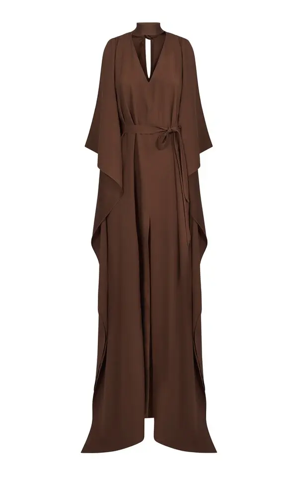 TALLER MARMO Arizona Belted Crepe Cady Caftan Dress