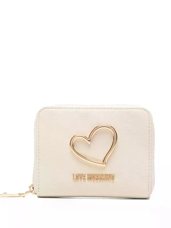 Moschino Heart Zip Wallet - Neutrals