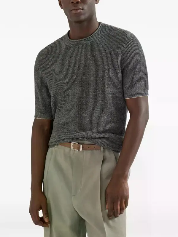 Brunello Cucinelli Half English Ribbed T-shirt