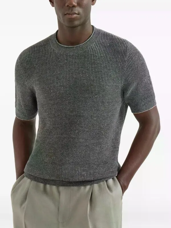 Brunello Cucinelli Half English Ribbed T-shirt