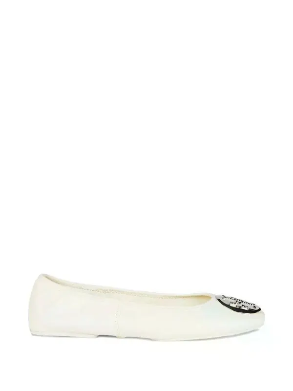 Tory Burch Reva Travel Logo-plaque Ballet Flats - Neutrals
