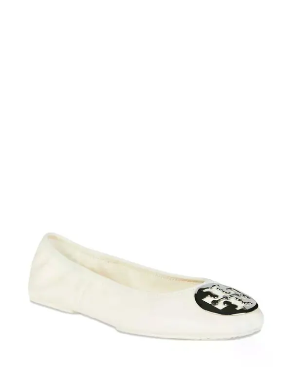 Tory Burch Reva Travel Logo-plaque Ballet Flats - Neutrals