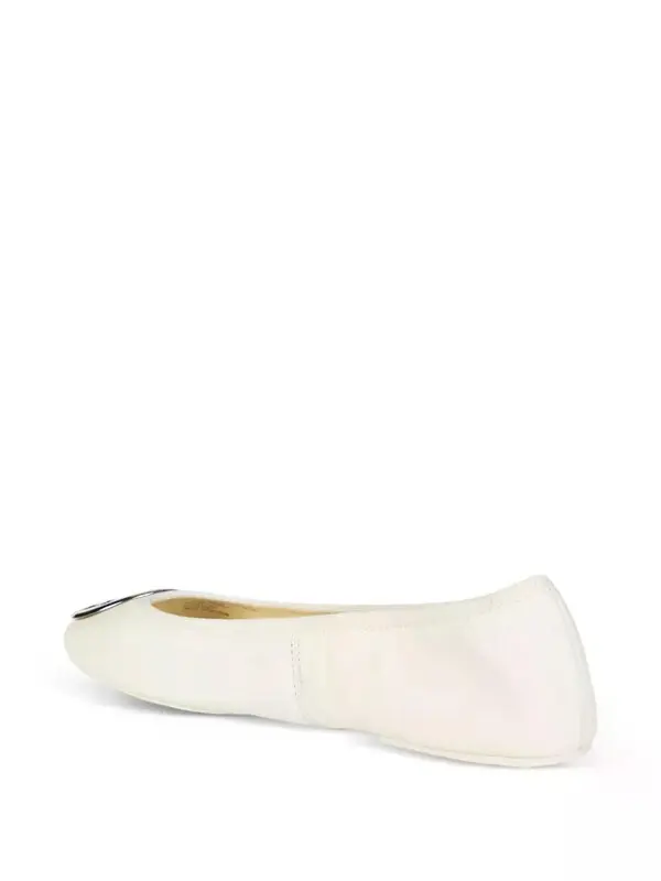 Tory Burch Reva Travel Logo-plaque Ballet Flats - Neutrals
