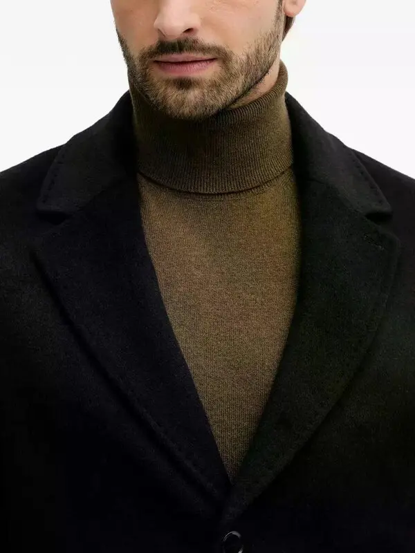 Sisley Notched-lapel Single-breasted Coat - Black
