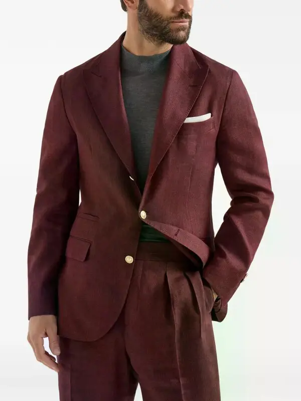 Brunello Cucinelli Chevron Peak-lapels Blazer
