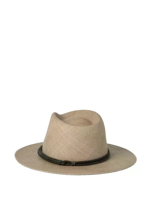 Brunello Cucinelli Leather-band Straw Fedora
