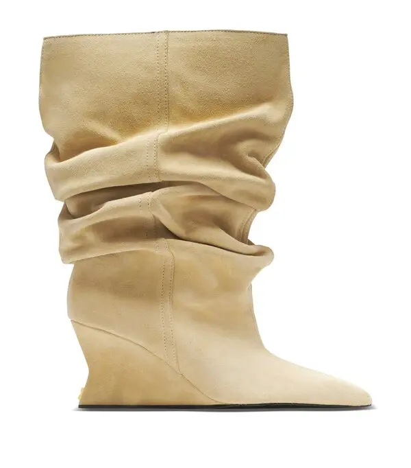 Balmain Suede Wedge Ankle Boots 60
