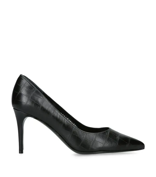 GINA Croc-embossed Leather Remi Pumps