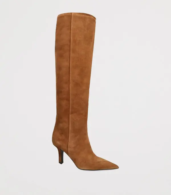 Amina Muaddi Christine Knee-high Suede Boots