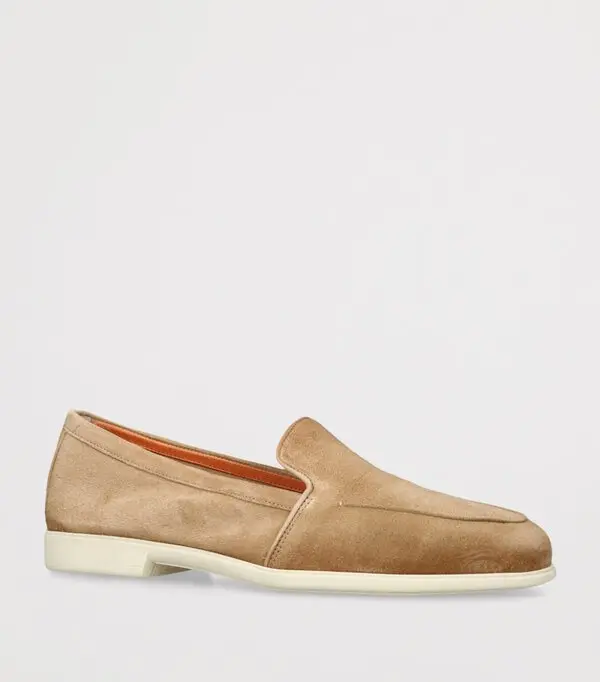 Santoni Suede Loafers - Brown